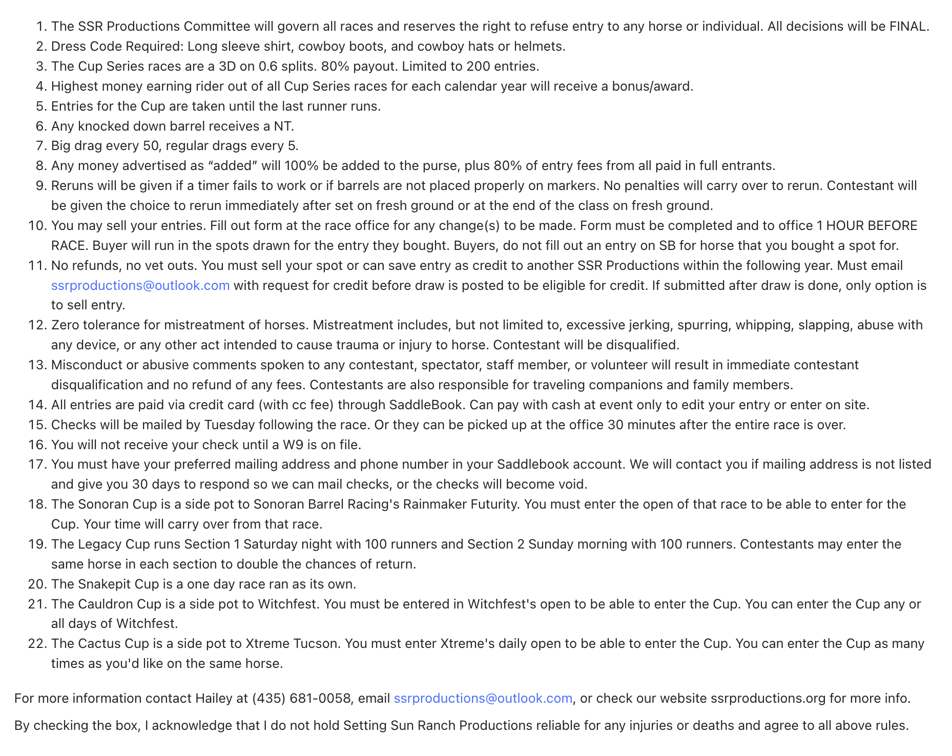 The Cup Series Rules – SSR Productions LLC